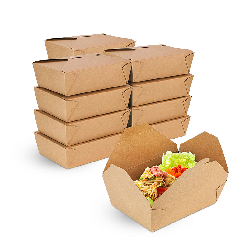 Kraft Salad Box, Compartment Kraft Bento Box, Paper Boxes — Packman
