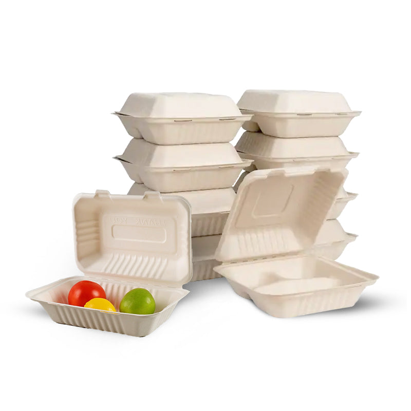 Clamshell Sugarcane Lunch Box – Packman