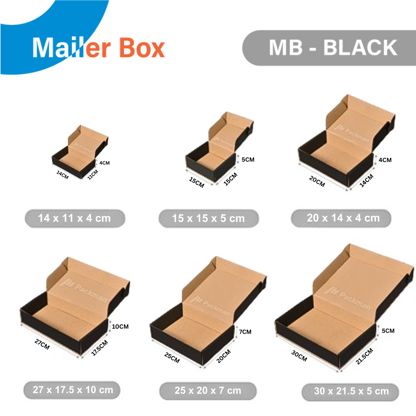 27 x 17.5 x10cm Black Mailing Gift Box(50pcs)/ Customization available ...
