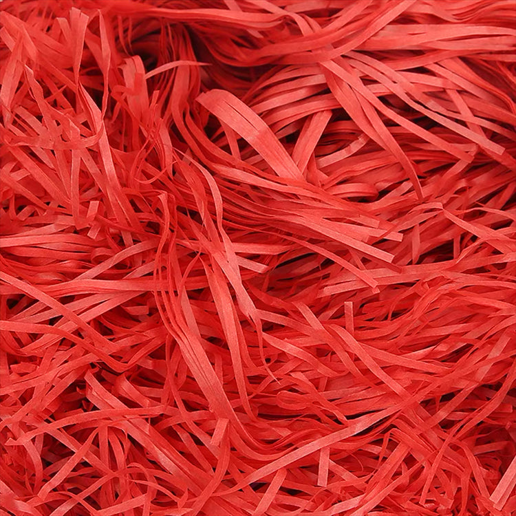 Red Raffia Shredded Paper (100g) — Packman